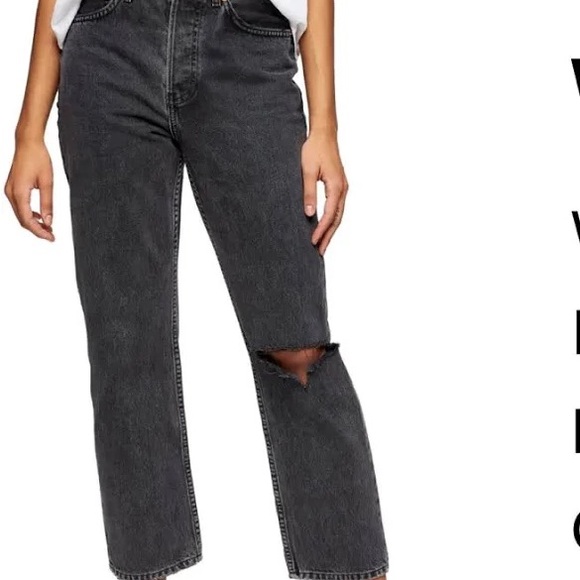 Topshop | Jeans | Topshop Chicago Ripped Knee High Waist Dad Jeans ...